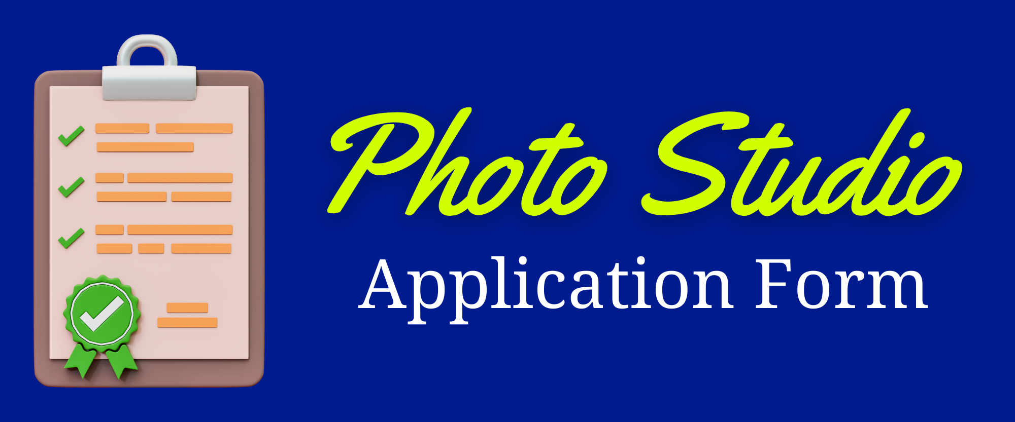 Photo Studio Application Form